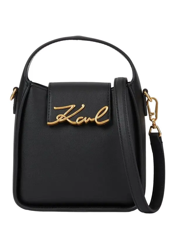 Karl Lagerfeld Signature Hobo Bag - Black/gold