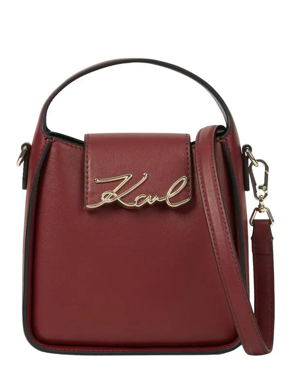 Karl Lagerfeld Signature Hobo Bag - Dark Cherry
