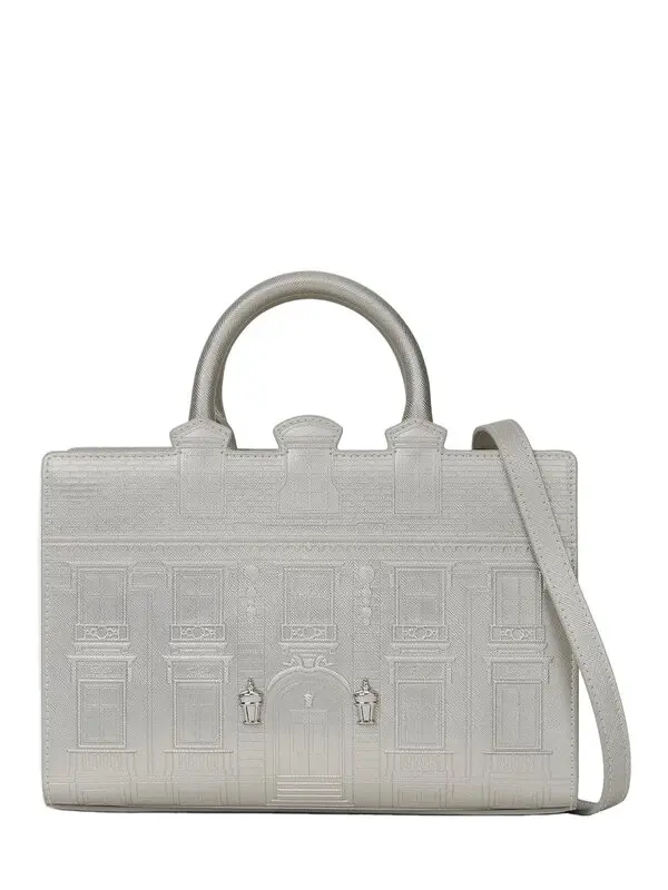 Karl Lagerfeld Rue St-guillaume Metallic Satchel Bag - Silver