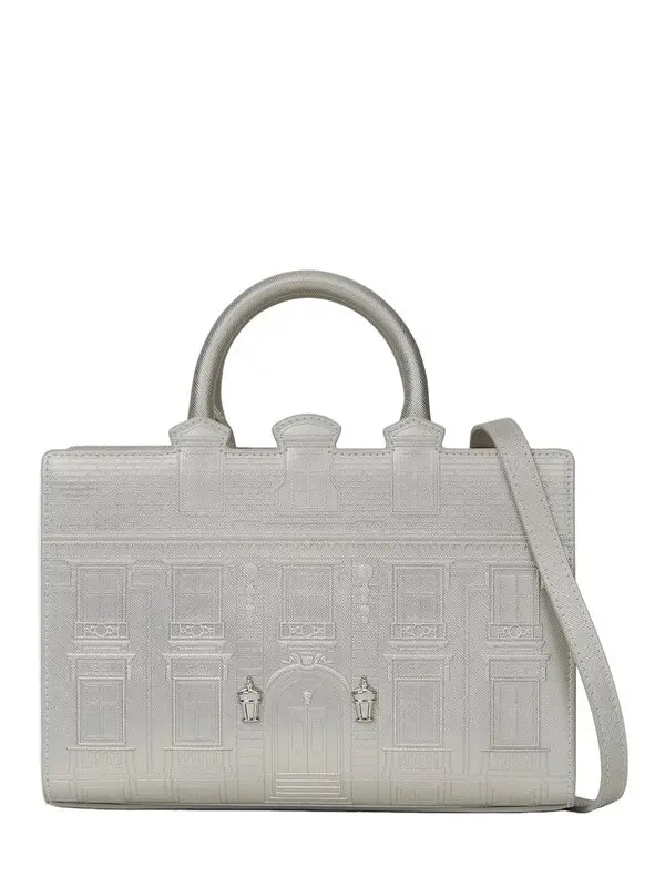 Karl Lagerfeld Rue St-guillaume Metallic Satchel Bag - Silver