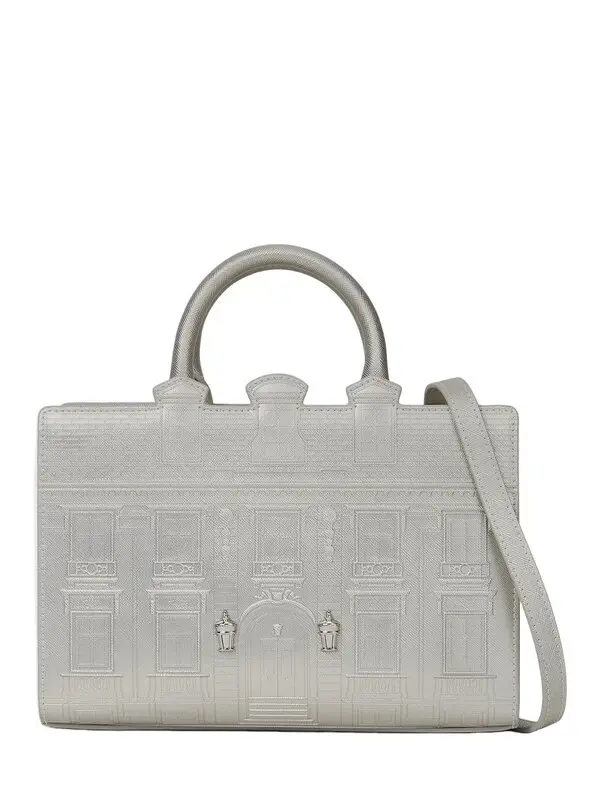 Karl Lagerfeld Rue St-guillaume Metallic Satchel Bag - Silver