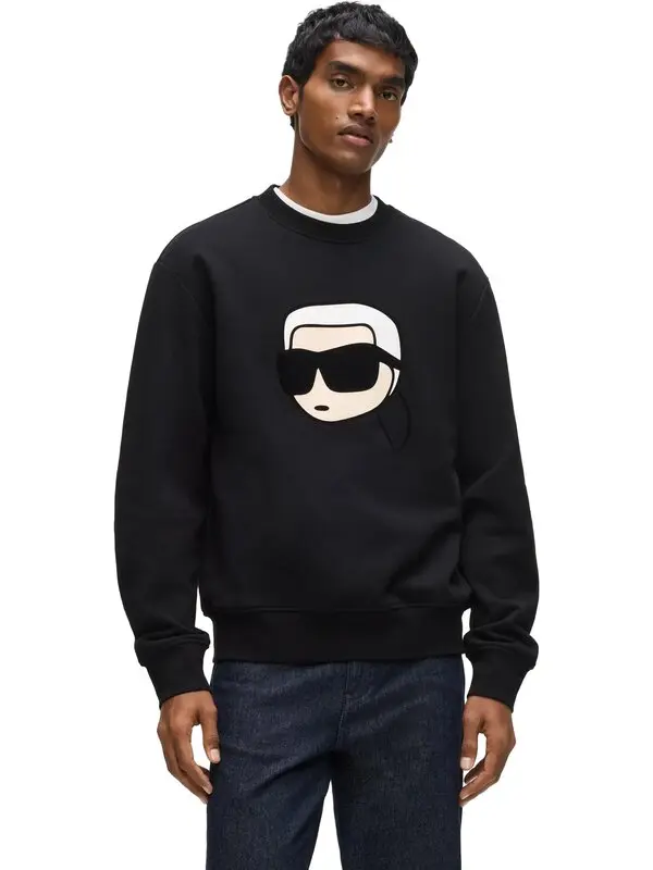 Karl Lagerfeld Ikon Karl Bold Graphic Sweatshirt - Black