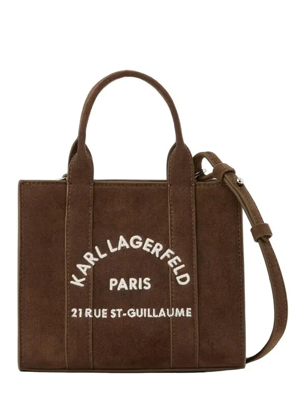 Karl Lagerfeld Rue St-guillaume Mini Faux-suede Tote Bag - Tobacco