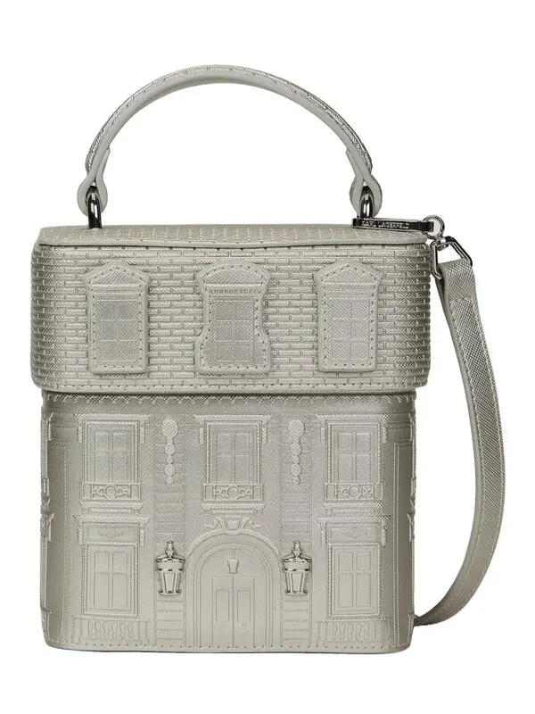 Karl Lagerfeld Rue St-guillaume Metallic Crossbody Bag - Silver