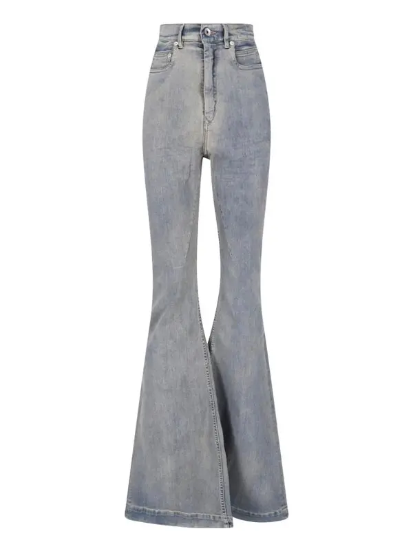 Rick Owens Flared Denim Jeans - Blue