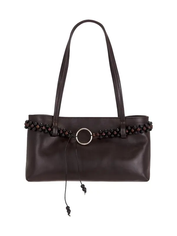ST. AGNI Bead Belt Detail Bag - Coffee