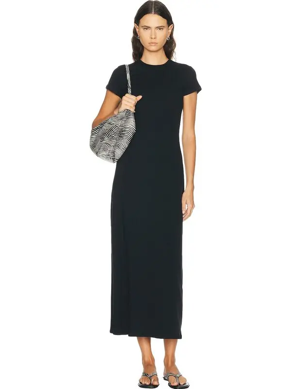 LESET Nando Short Sleeve Maxi Dress - Black
