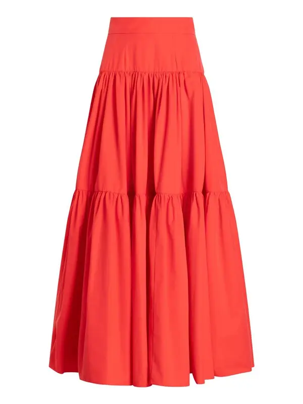 Dolce & Gabbana Long Cotton Poplin Skirt - Orange