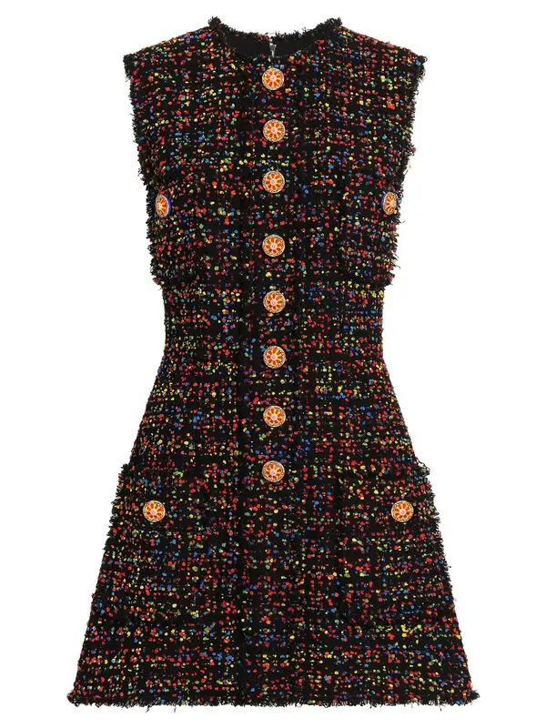 Dolce & Gabbana Sleeveless Tweed Dress - Multicolor