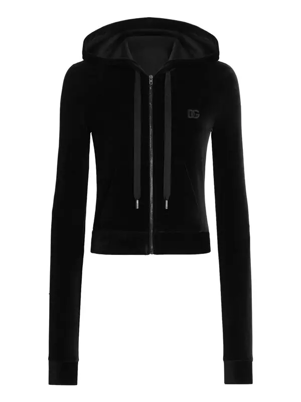 Dolce & Gabbana Chenille Hooded Sweatshirt - Black