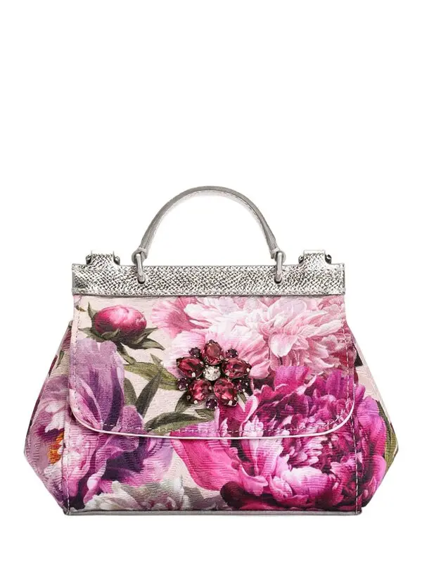 Dolce & Gabbana Sicily Peony-print Brocade Handbag - Multicolor