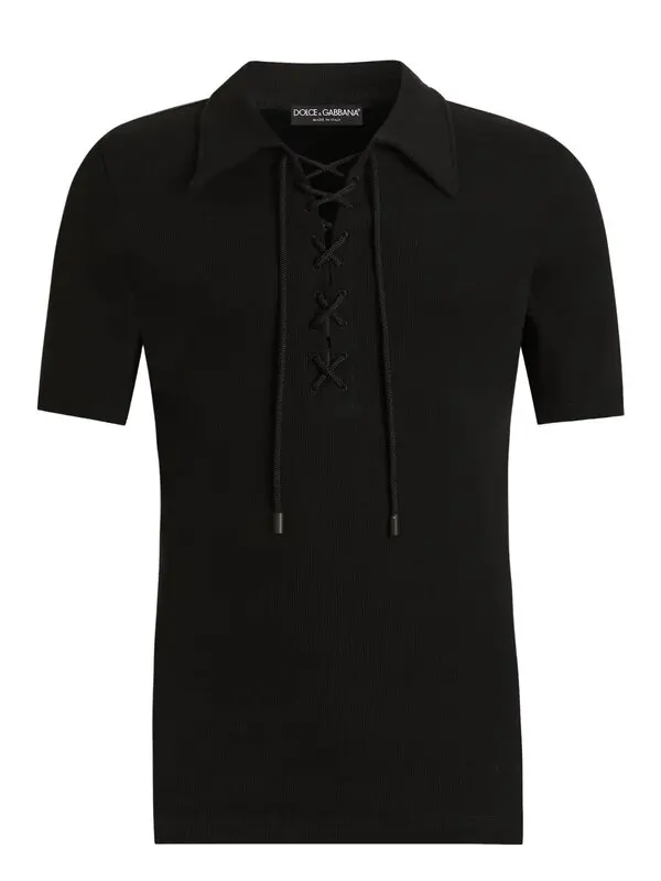 Dolce & Gabbana Cotton Interlock Polo T-shirt - Black