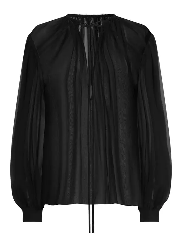 Dolce & Gabbana Silk Chiffon Blouse - Black