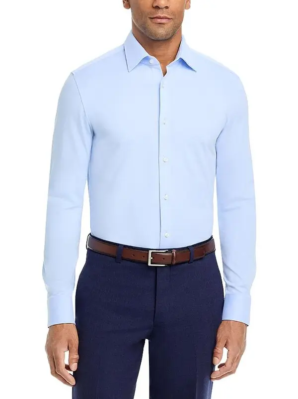 BOSS Performance Melange Jersey Slim Fit Dress Shirt - Light Pastel Blue