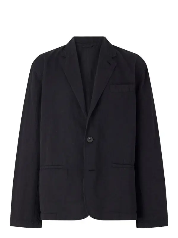 Studio Nicholson Cotton And Linen-blend Twill Blazer - Black