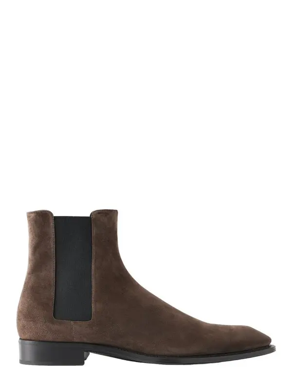 Saint Laurent Aurelien Suede Boots - Brown