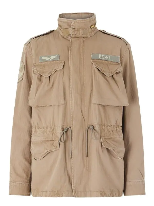 Polo Ralph Lauren Embroidered Cotton-herringbone Field Jacket - Neutrals