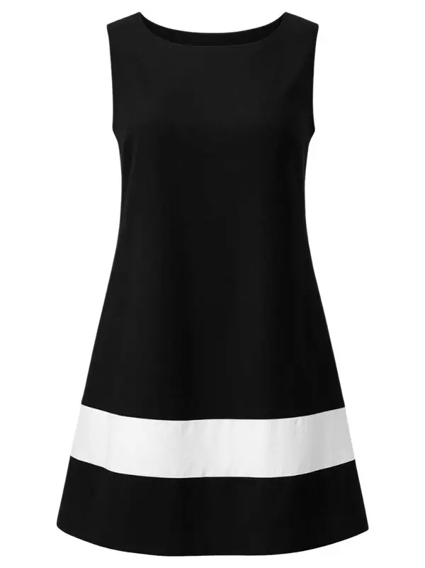 CONQUISTA White Sleeveless A-line Mini Dress - Black