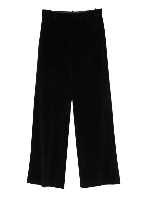 CIRCOLO 1901 Velvet-effect Cotton Trousers - Black