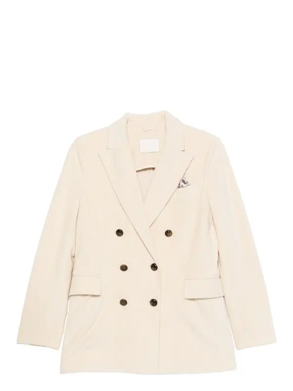 CIRCOLO 1901 Cotton Double-breasted Jacket - White