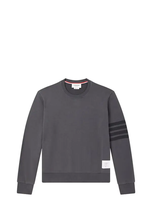 Thom Browne 4-bar Stripe Cotton Sweatshirt - Gray
