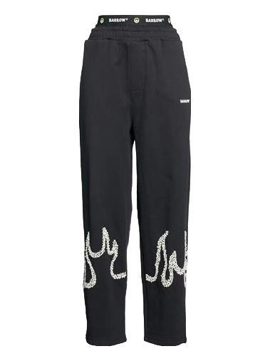 BARROW French Terry Track Pants With Embellishments - Black