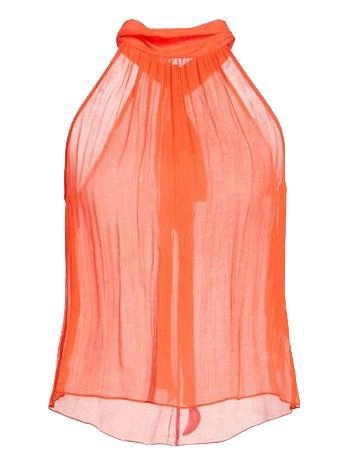 Patrizia Pepe Sleeveless High Neck Crepe Top - Red