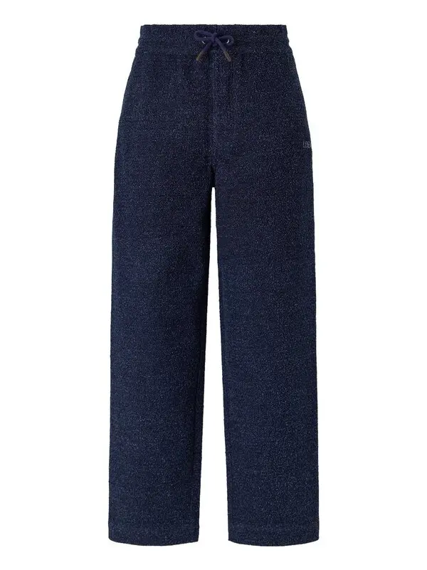 Loewe Wide-leg Cotton-blend Terry Drawstring Trousers - Blue
