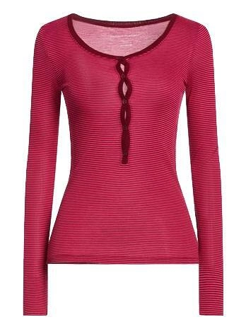 Majestic Filatures Viscose Henley T-shirt - Red