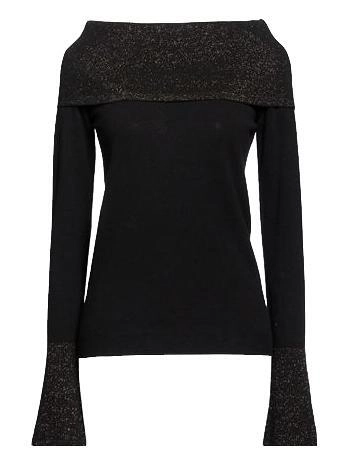 Chiara Boni La Petite Robe Wool, Viscose, Cashmere, Polyamide, Metallic Fiber Off-the-shoulder Sweater - Black
