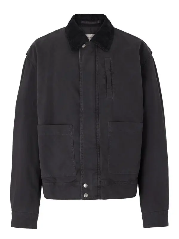 Dries Van Noten Corduroy-trimmed Cotton-canvas Jacket - Gray