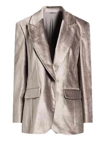 Brunello Cucinelli Velvet Single-breasted Blazer - Grey