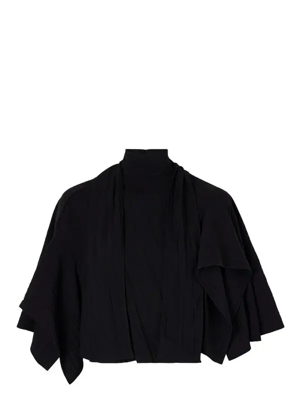 Tibi Cape-effect Tie-detailed Gauze Blouse - Black