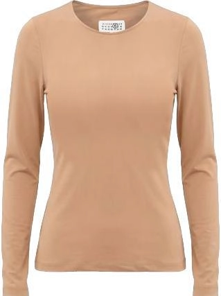 MAISON MARGIELA Long Sleeve Stretch Jersey T-shirt - Camel