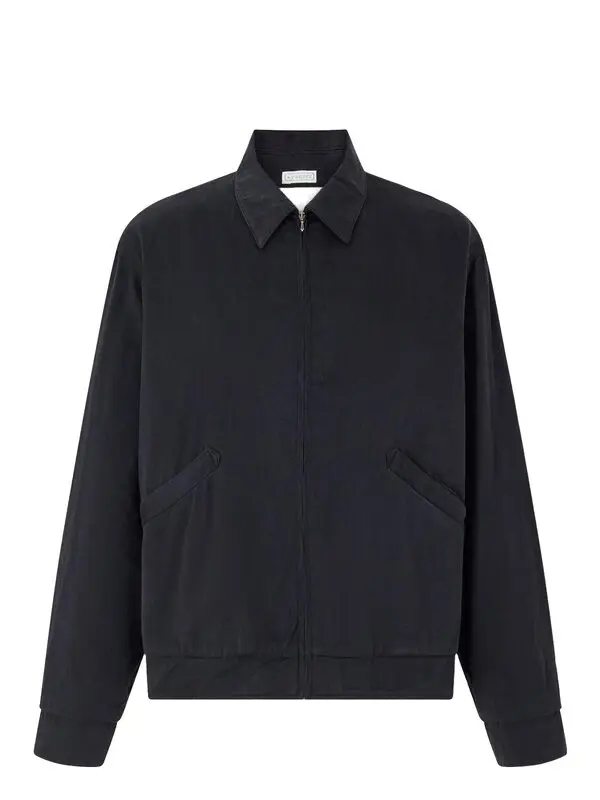 A.PRESSE Silk-blend Gabardine Bomber Jacket - Black