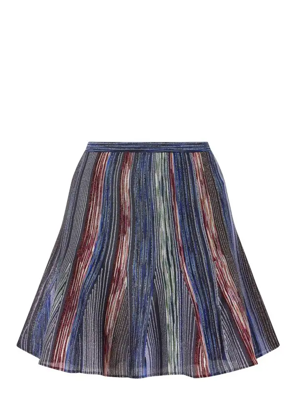 Missoni Striped Metallic Crochet-knit Mini Skirt - Navy