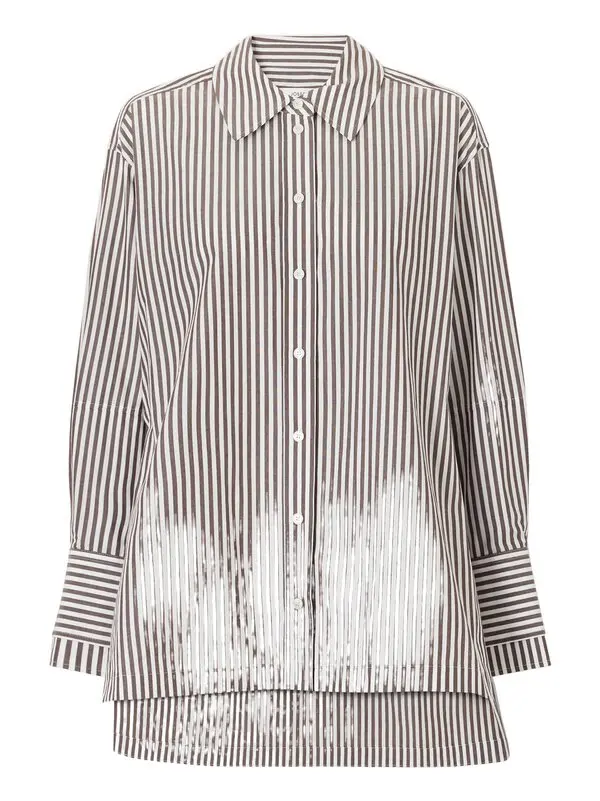 JOSEPH Thea Striped Cotton-poplin Blouse - Neutrals