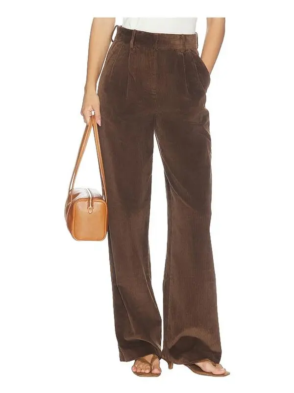 AYA MUSE Aven Wide Leg Corduroy Trousers - Chocolate