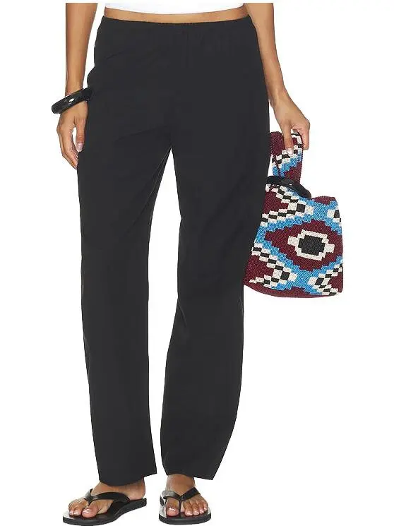 LA LIGNE Poplin Barrel Leg Pant - Black