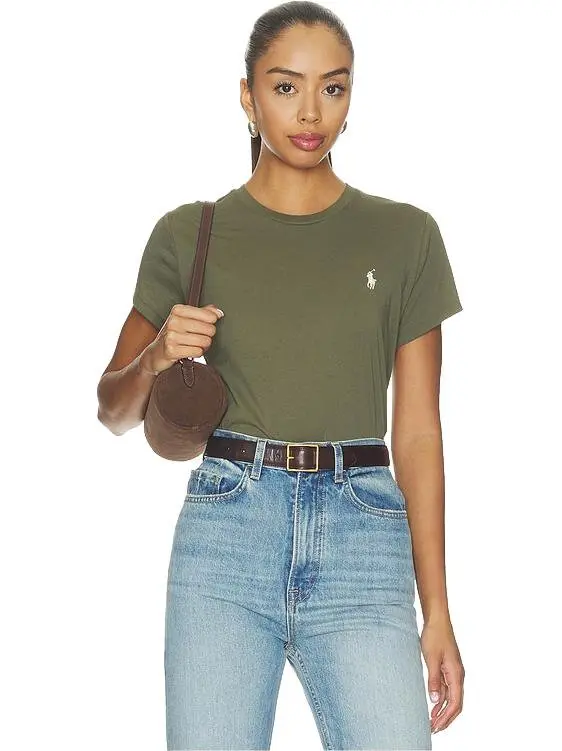 Polo Ralph Lauren Jersey Short Sleeve Crew Neck T-shirt In Olive - Dense Olive