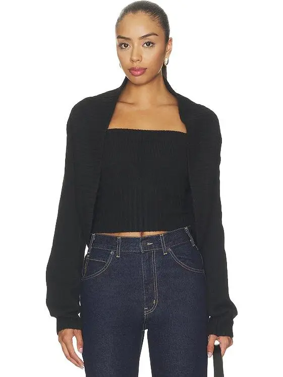 MORE TO COME Huntah Cardigan Set - Black
