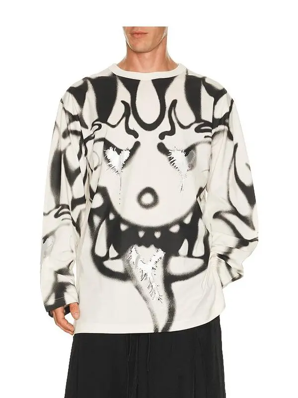 Y3 Graphic Long Sleeve T-shirt - Cloud White
