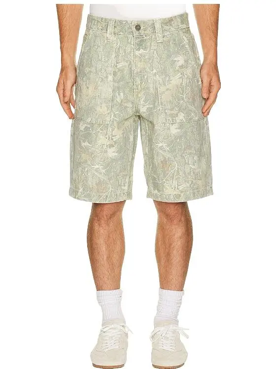 Guess Canvas Utility Carpenter Short In Green - Camo