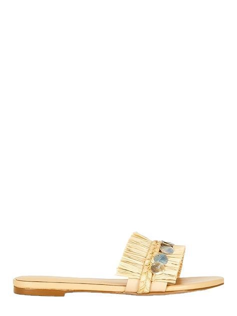 Raye Nomi Sandal With Seashell Embellishment - Raffia