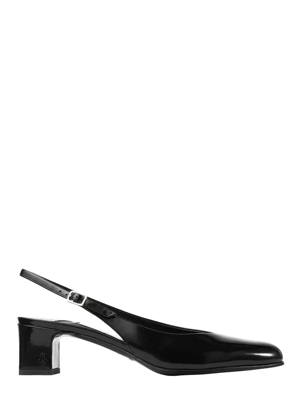 JIMMY CHOO Eyla 45 Leather Slingback Pumps - Black