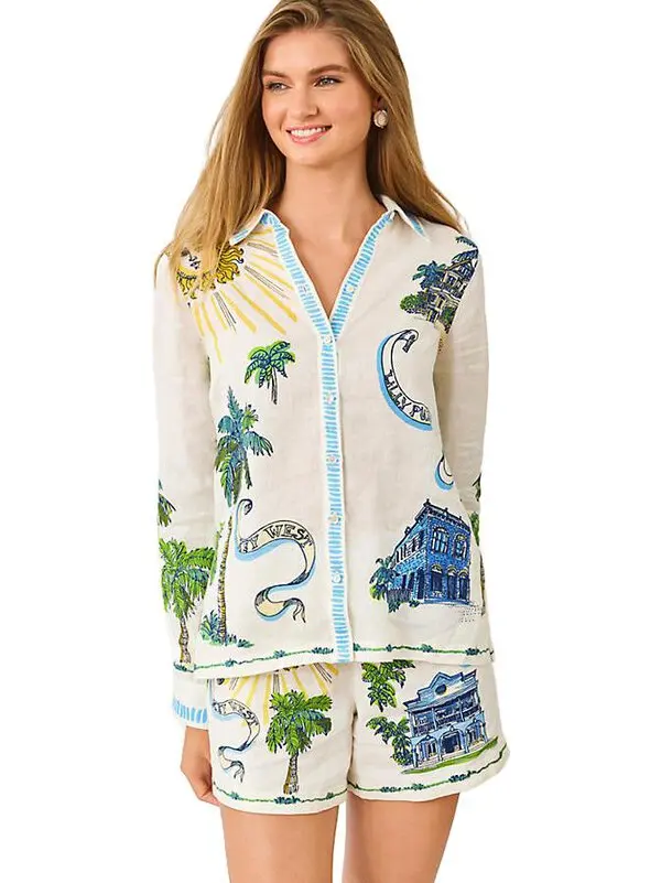 Lilly Pulitzer® 5" Croix Linen Shorts - Coconut