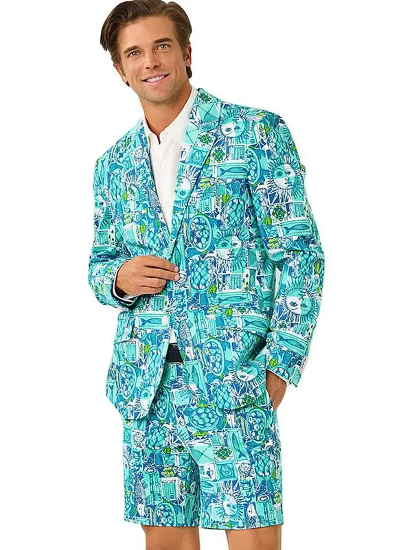 Lilly Pulitzer® Stuff Flagler Blazer In Straight Fit, Long Sleeves, Button Front - Mint