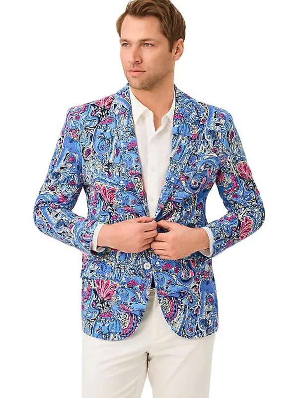 Lilly Pulitzer® Stuff Flagler Blazer In Straight Fit, Long Sleeves, Button Front - Multicolor