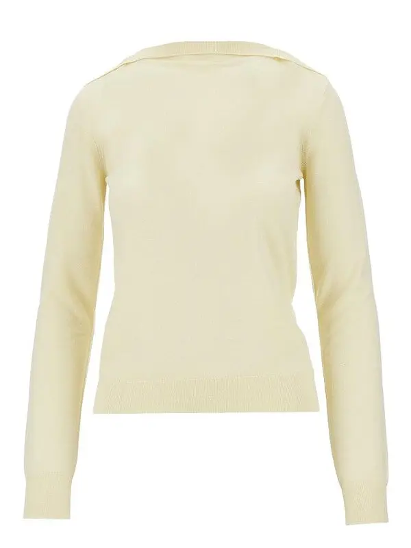 Loewe Merino Wool Boat-neck Sweater With Anagram Embroidery - Yellow