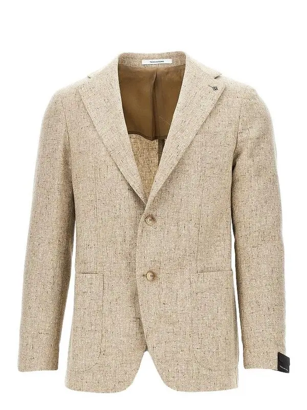 Tagliatore Virgin Wool Mouliné Single-breasted Jacket - Beige